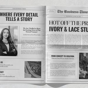 Large Business Newspaper Template, Printable Newspaper for New Business ...