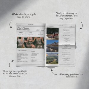 Newspaper Bachelorette Party Itinerary Template, Printable Bachelorette ...