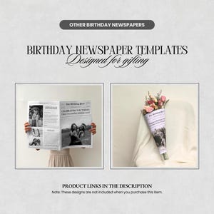 Large Birthday Newspaper Template, Customizable Newspaper Prop for Birthday Photoshoot ...