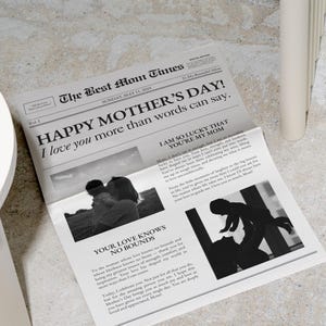 Mother's Day Newspaper Template for Florists, Printable Newspaper ...