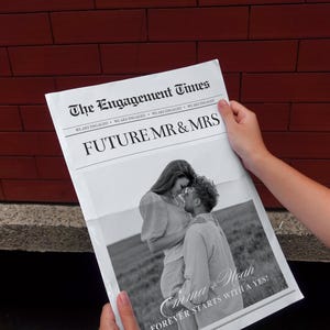 Wedding Engagement Newspaper Template, Large Printable Newspaper ...