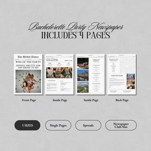 Newspaper Bachelorette Party Itinerary Template, Printable Bachelorette ...