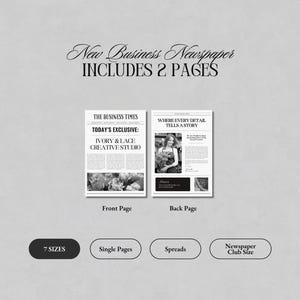 Large Business Newspaper Template, Printable Newspaper for New Business ...