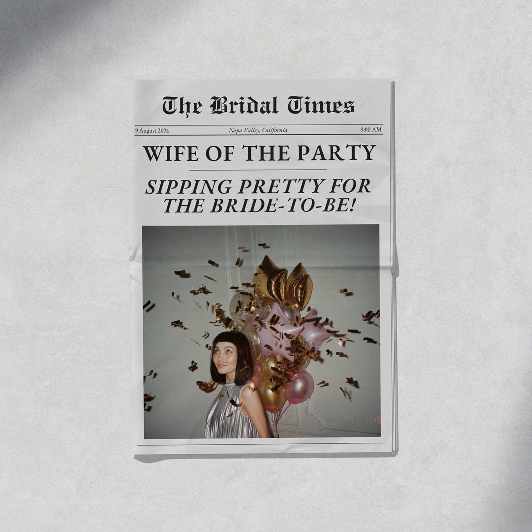 Bachelorette Party Newspaper Template, Printable Bachelorette Weekend ...