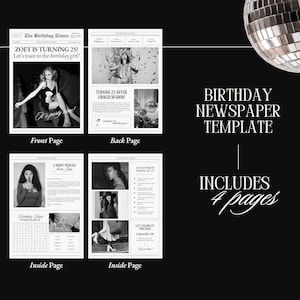 Large Birthday Newspaper Template, Customizable Newspaper Prop for ...