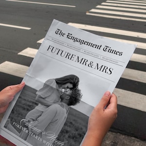 Wedding Engagement Newspaper Template, Large Printable Newspaper ...