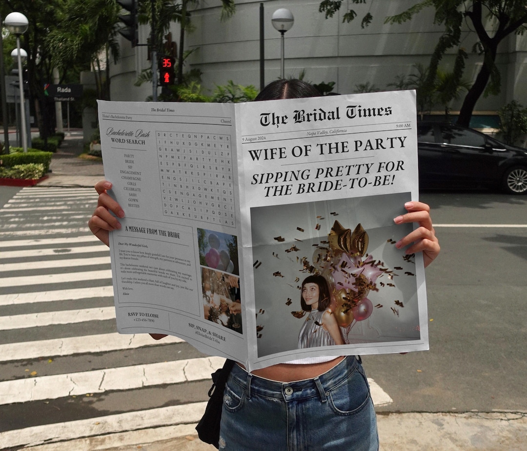 Bachelorette Party Newspaper Template, Printable Bachelorette Weekend ...