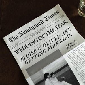 Wedding Newspaper Program Template, Printable Wedding Day Timeline ...