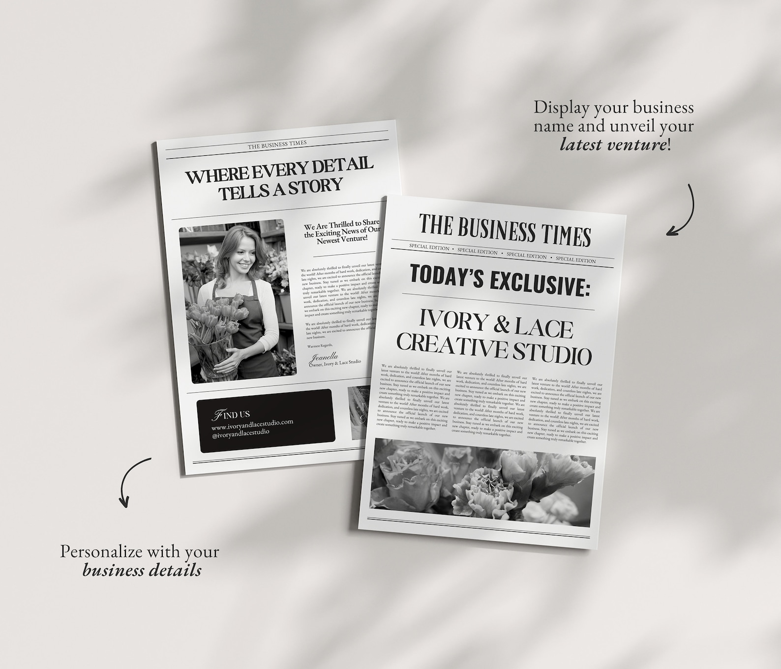 New Business Newspaper Template, Printable Large Newspaper for Business ...