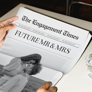 Engagement Announcement Wedding Newspaper Template, Large Printable ...