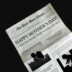Mother's Day Newspaper Template for Florists, Printable Newspaper ...