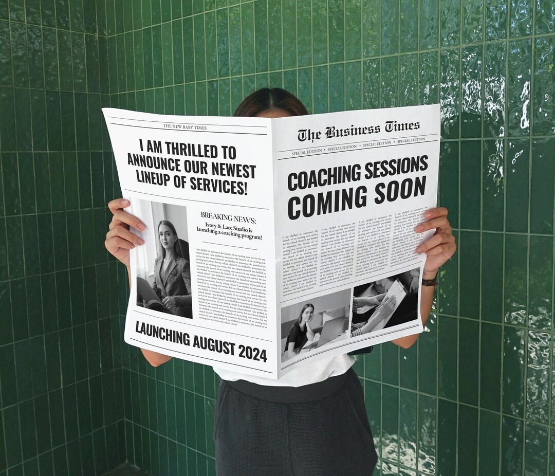 Large Business Newspaper Template, Printable Newspaper for Business ...