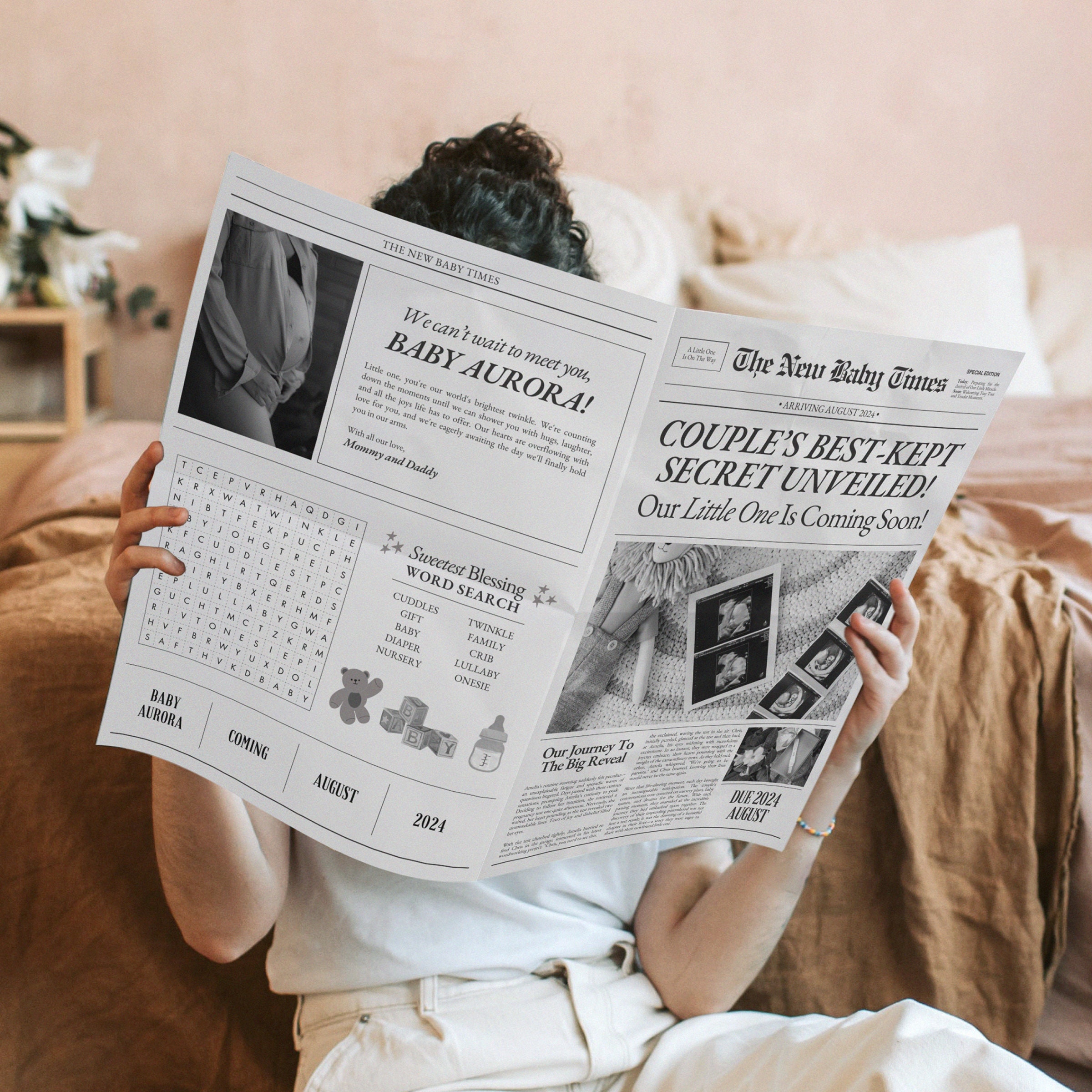 Large Baby Announcement Newspaper Template Printable - Etsy