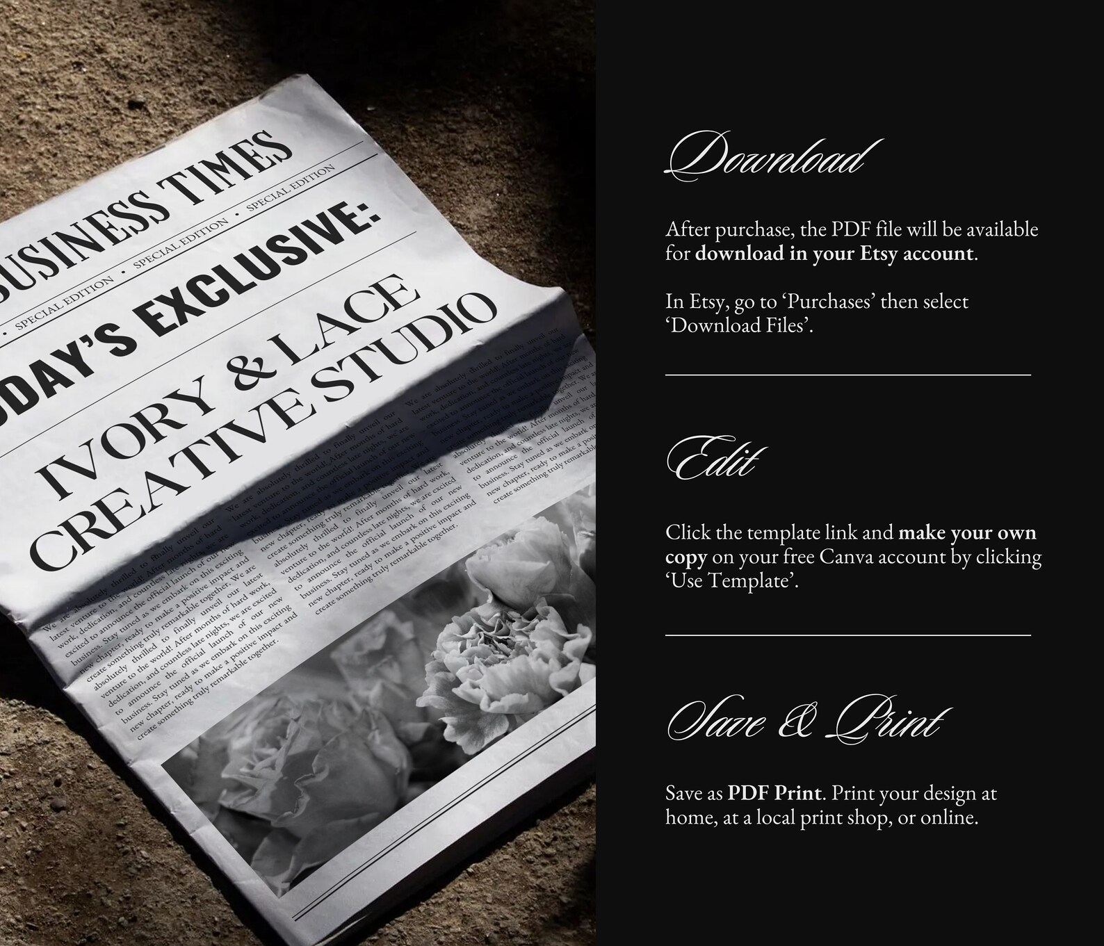 New Business Newspaper Template, Printable Large Newspaper for Business ...