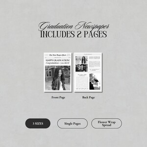 Newspaper College Graduation Gift Template, Editable Flower Bouquet ...