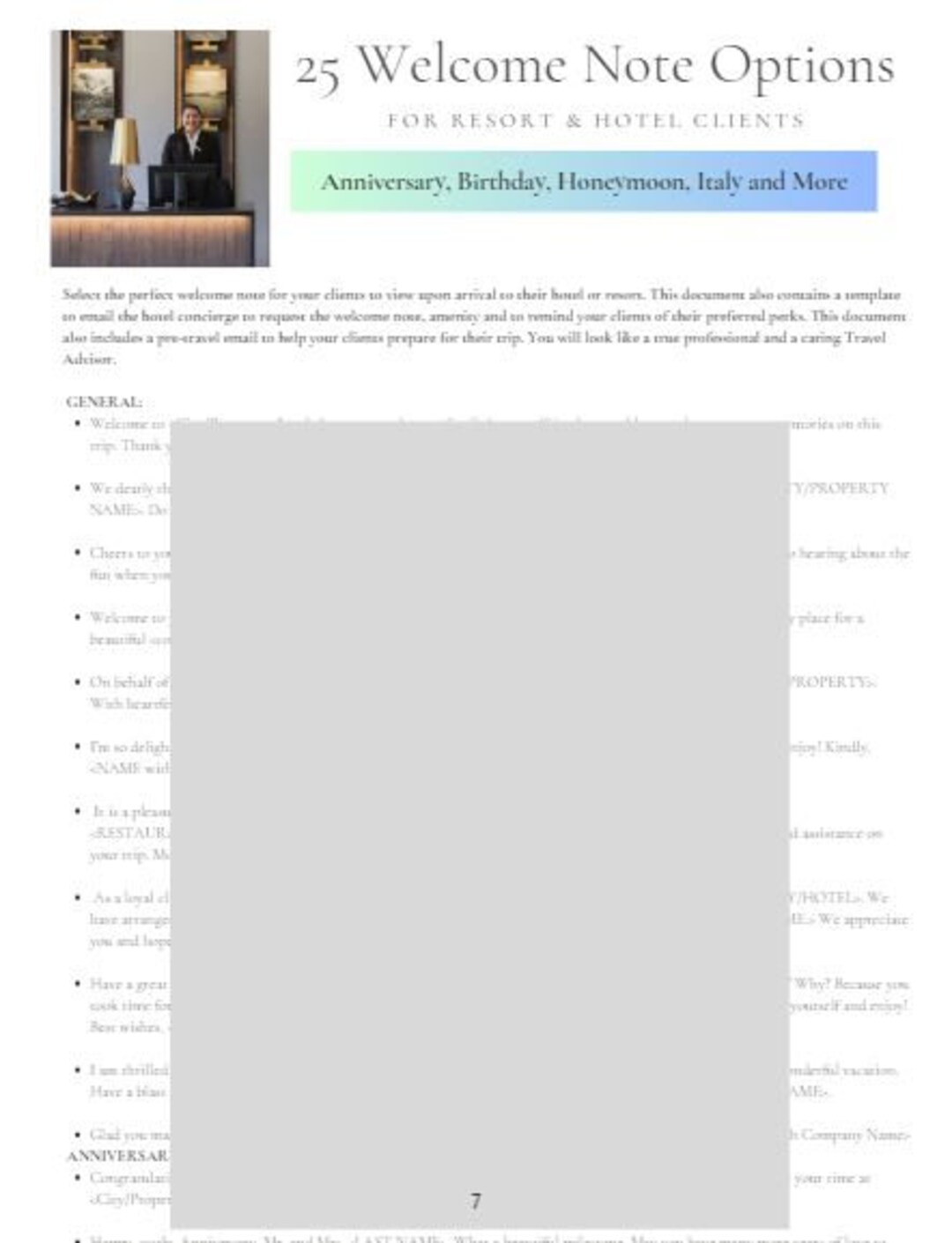 Travel Agent Templates - 25 Welcome Note Options, 1 Pre Travel Email ...