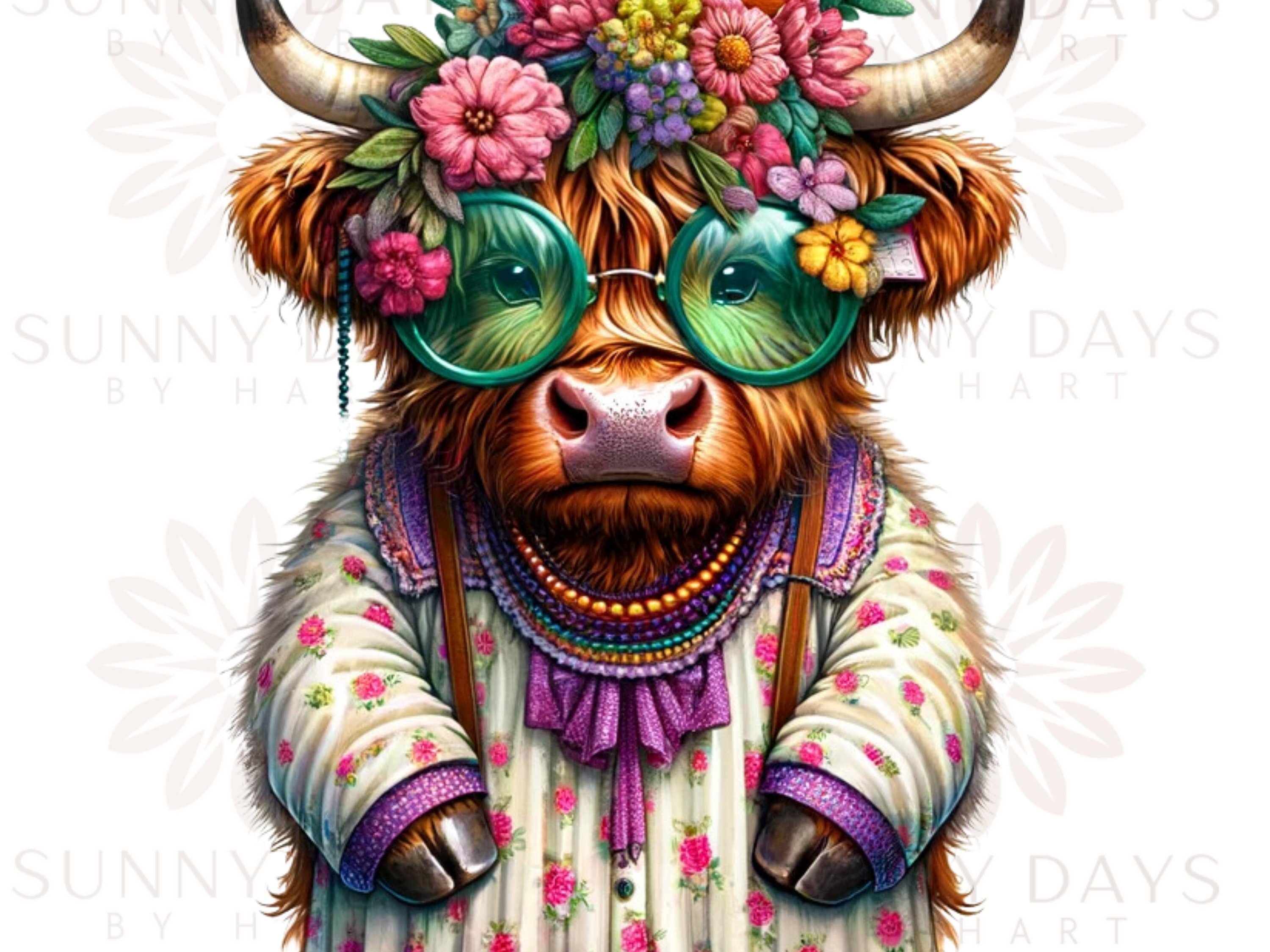 Highland Cow Clip Art Collection: Playful Designs for Crafts, POD, and ...