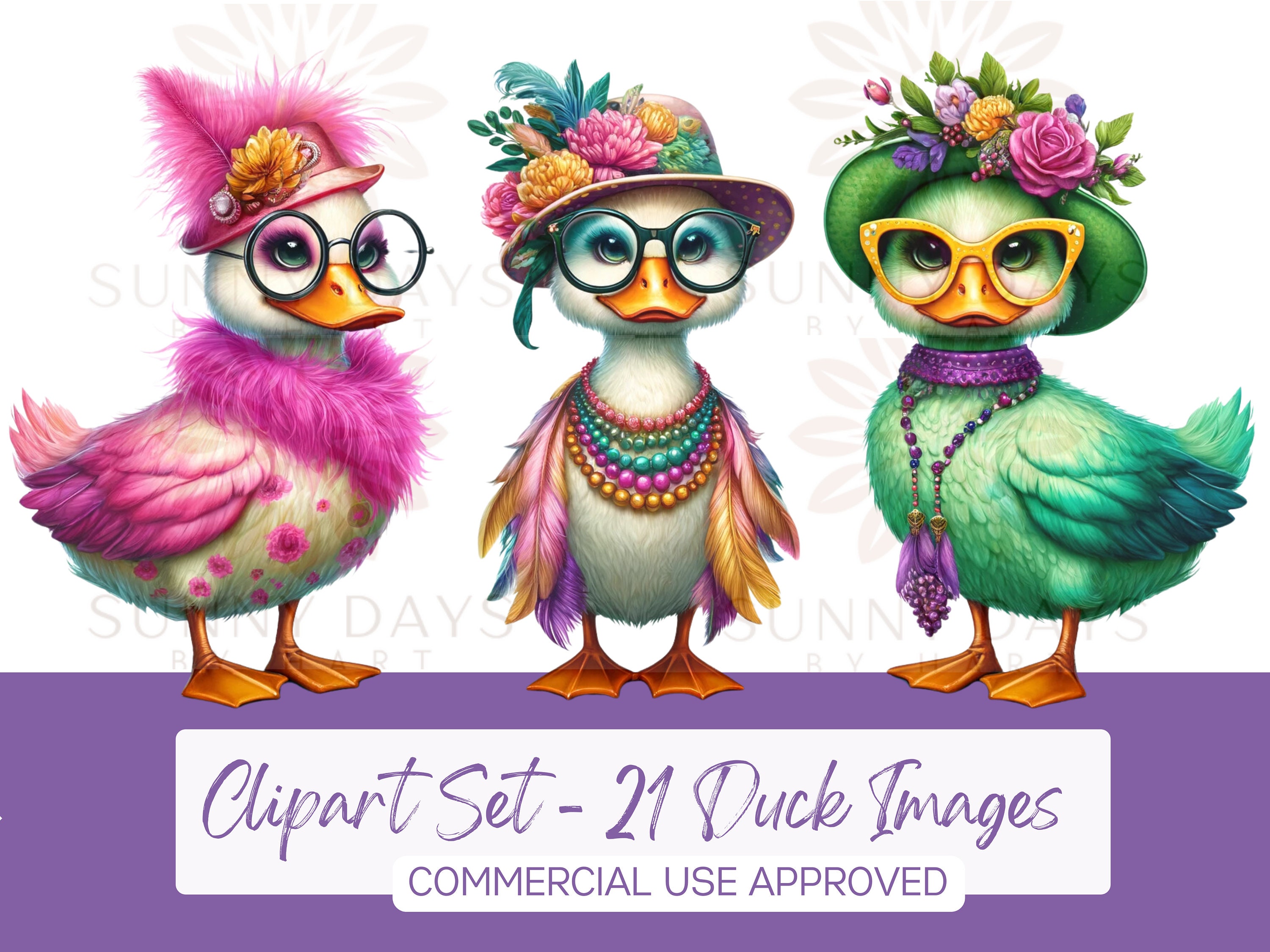 Ducks Clip Art Collection: Playful Designs for Crafts, POD, and DIY ...