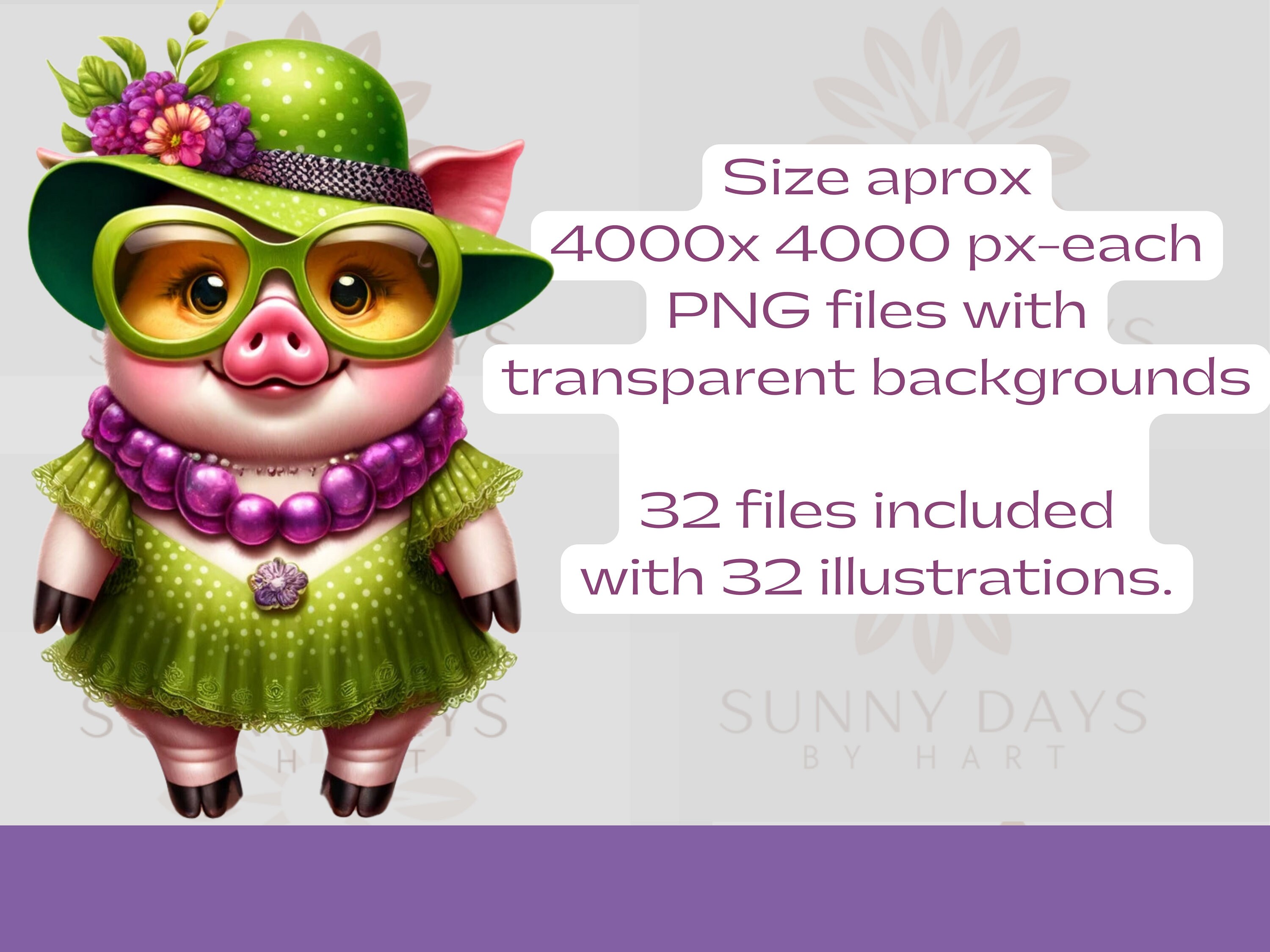 Pigs Clip Art Collection: Playful Designs for Crafts, POD, and DIY ...