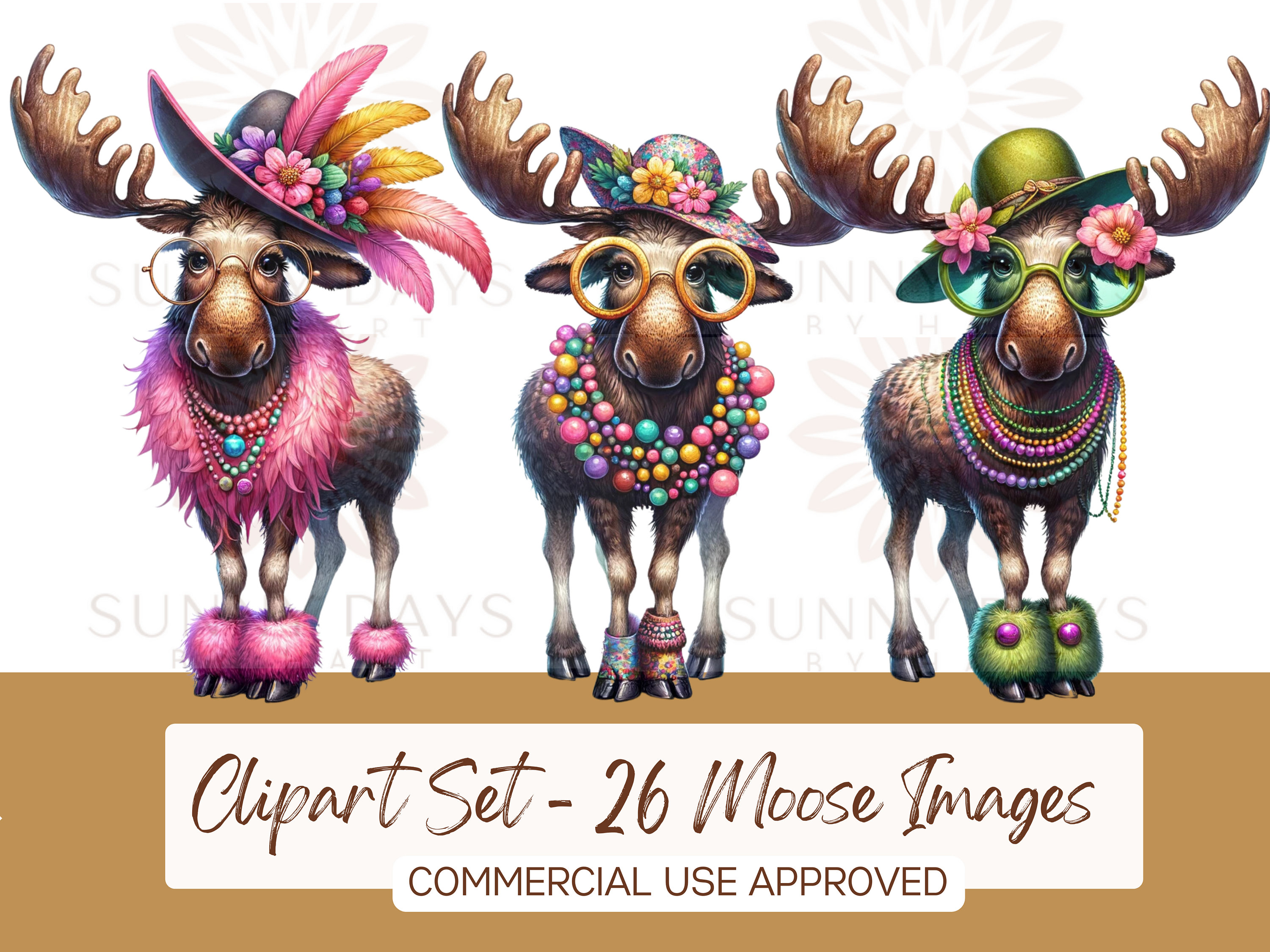 Moose Clip Art Collection: Playful Designs for Crafts, POD, and DIY ...