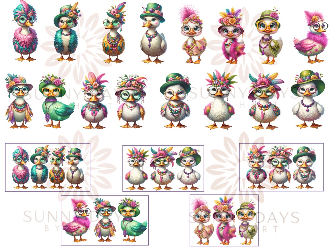 Ducks Clip Art Collection: Playful Designs for Crafts, POD, and DIY ...
