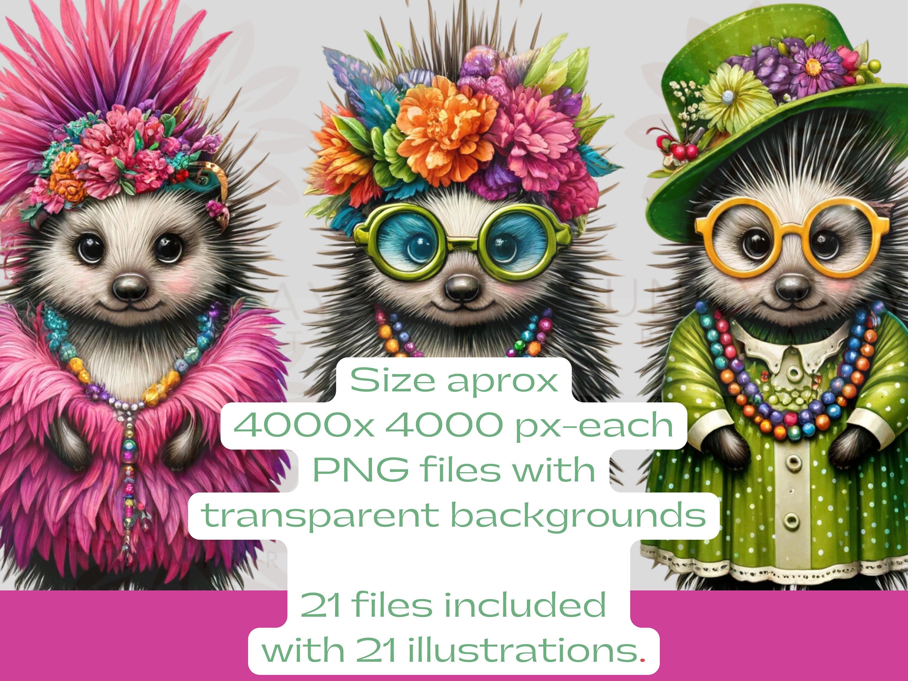 Porcupine Clip Art Collection: Playful Designs for Crafts, POD, and DIY ...