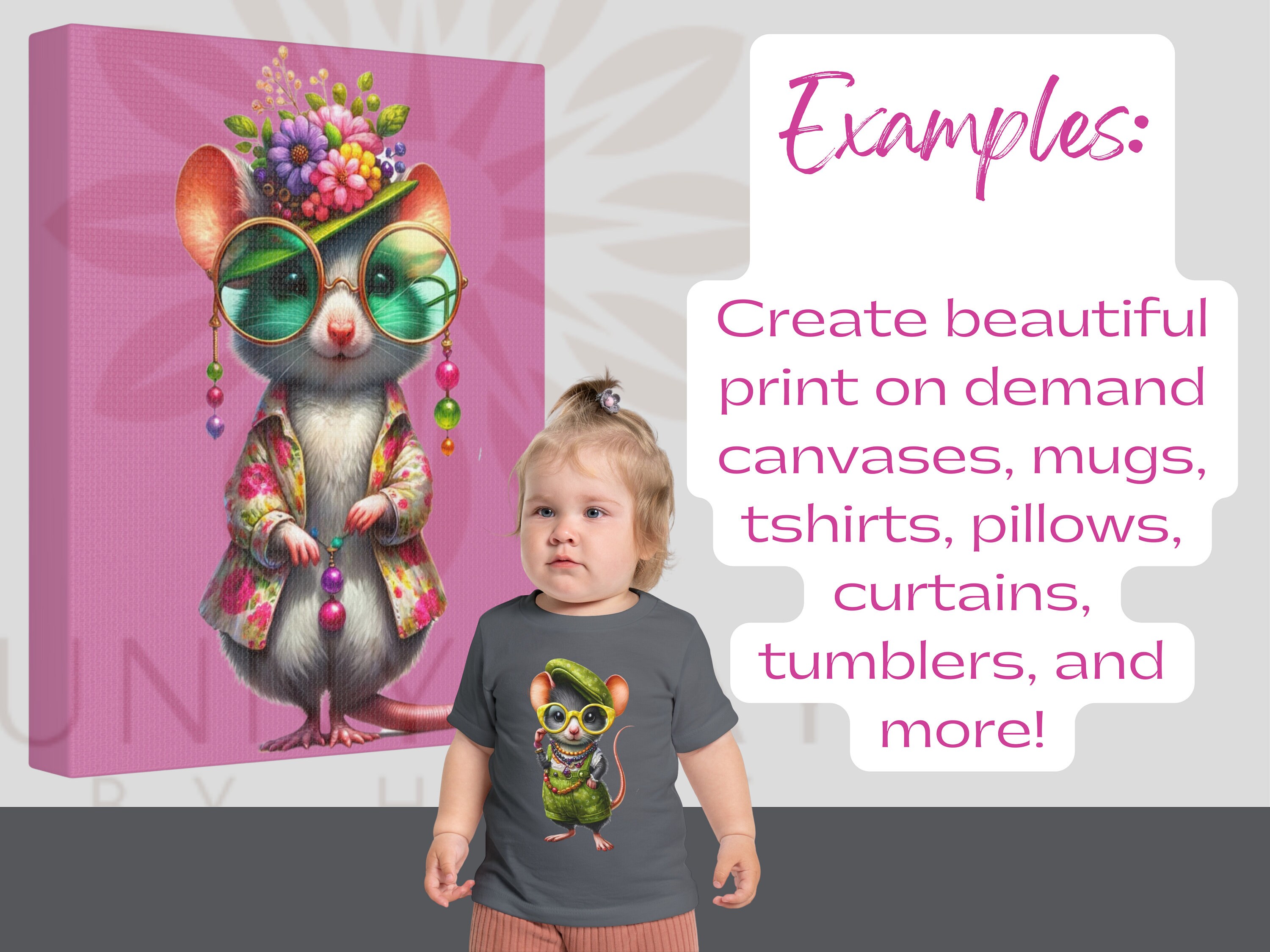 Mouse Clip Art Collection: Playful Designs for Crafts, POD, and DIY ...