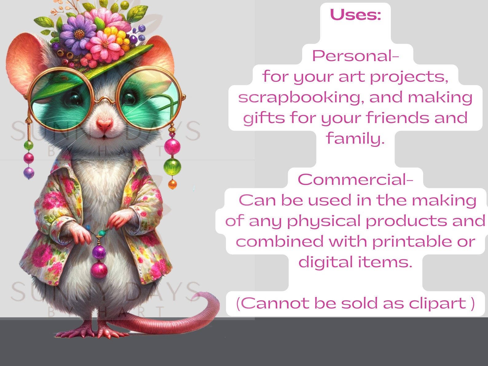 Mouse Clip Art Collection: Playful Designs for Crafts, POD, and DIY ...