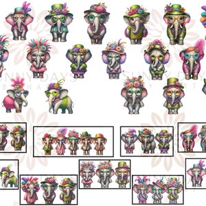 Elephant Clip Art Collection: Playful Designs for Crafts, POD, and DIY ...