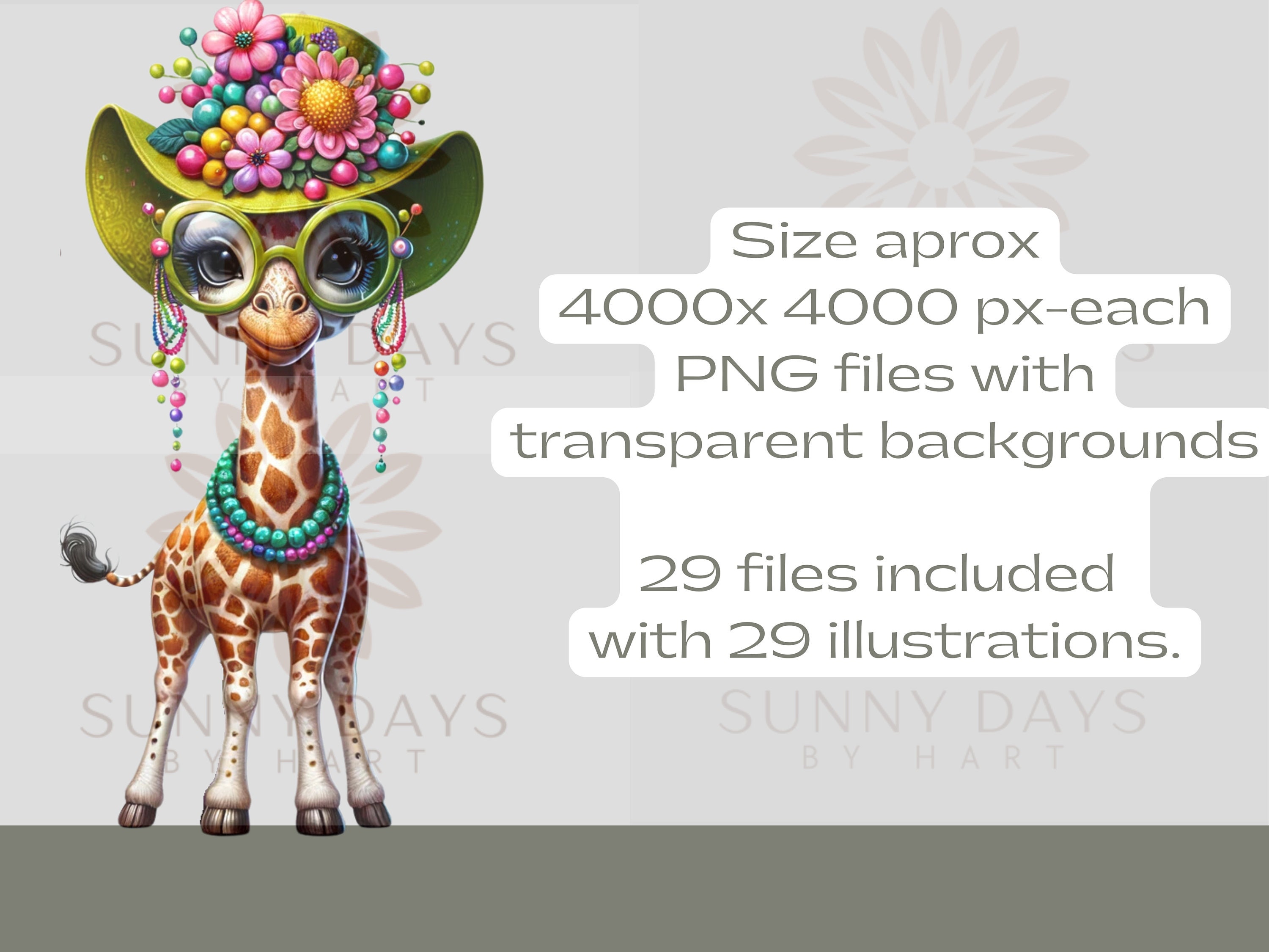 Giraffes Clip Art Collection: Playful Designs for Crafts, POD, and DIY ...