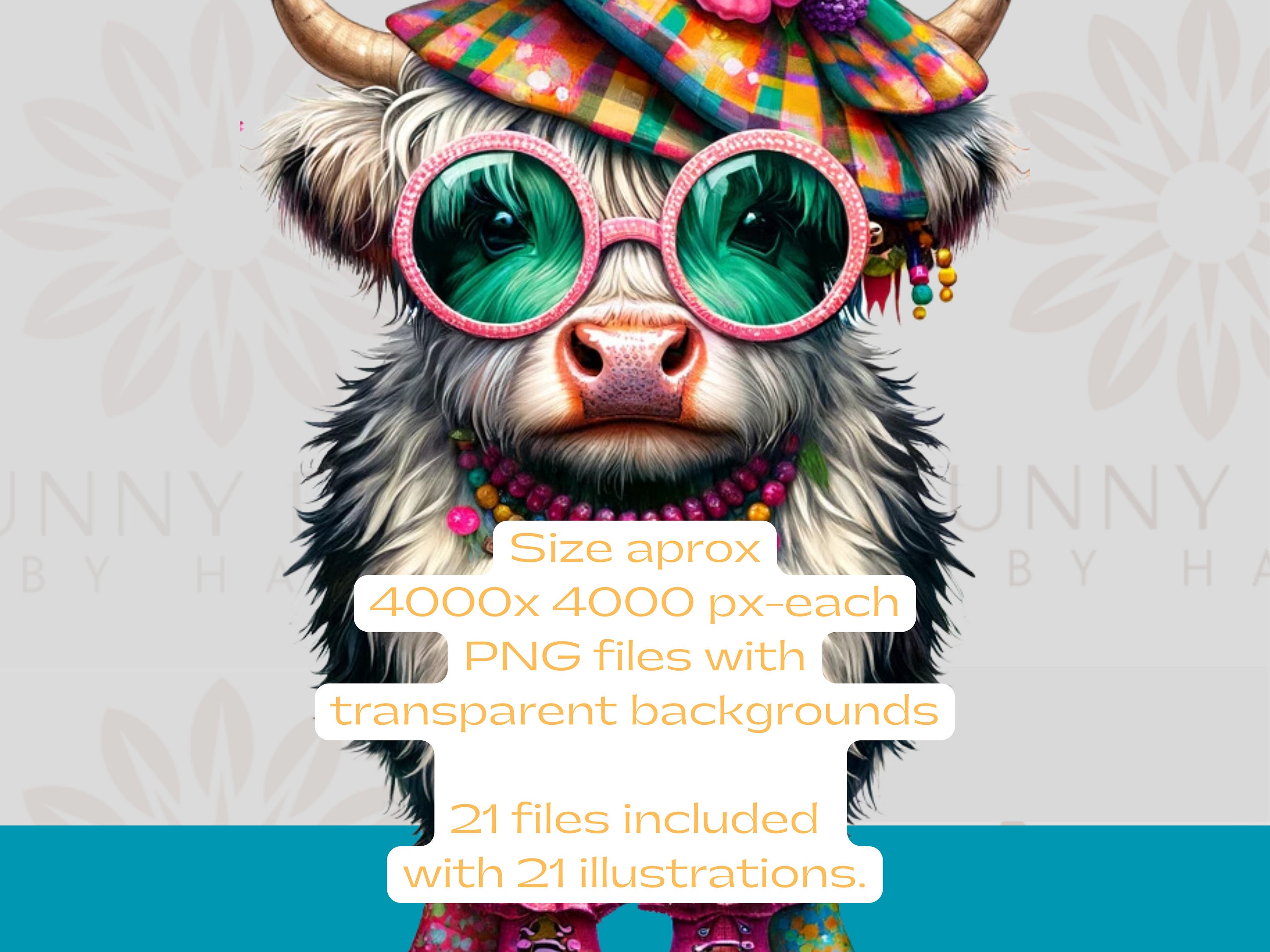 Highland Cow Clip Art Collection: Playful Designs for Crafts, POD, and ...