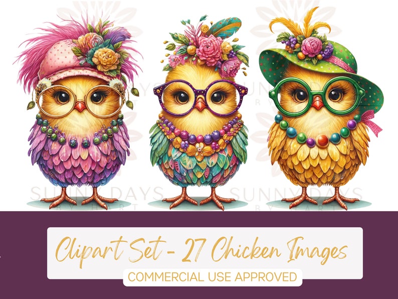 Chickens Clip Art Collection: Playful Designs for Crafts, POD, and DIY ...