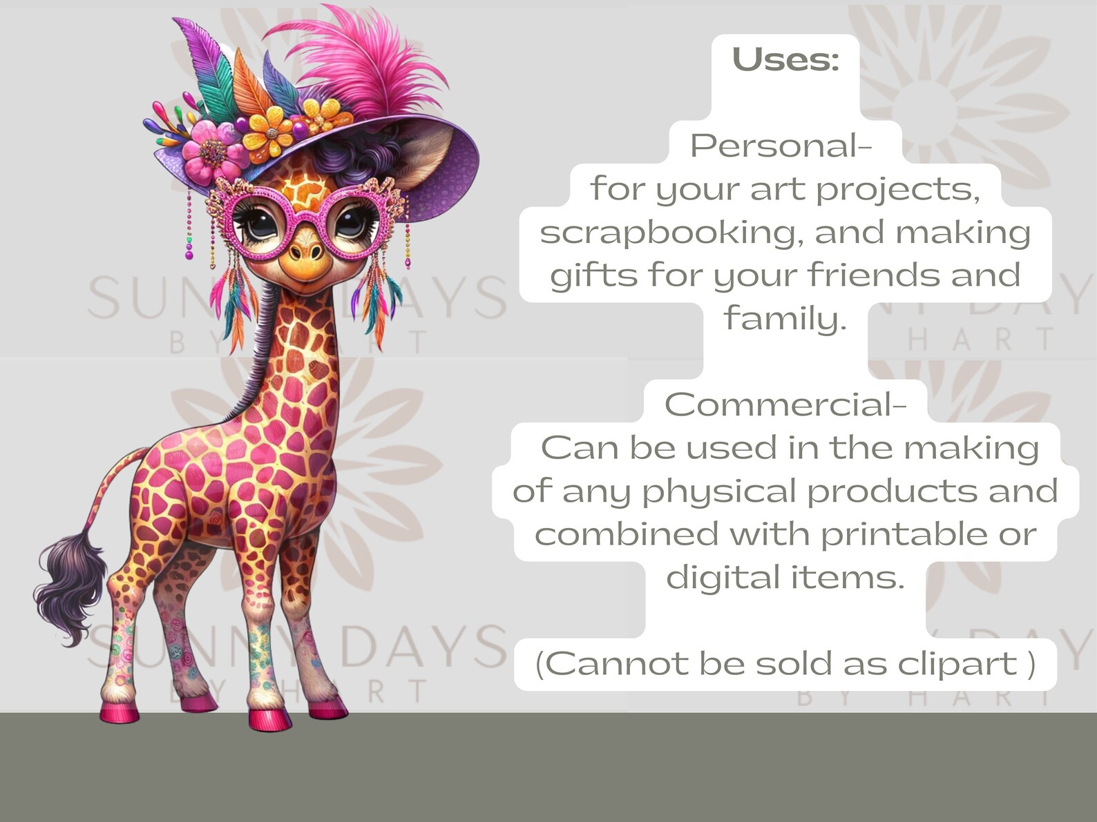 Giraffes Clip Art Collection: Playful Designs for Crafts, POD, and DIY ...