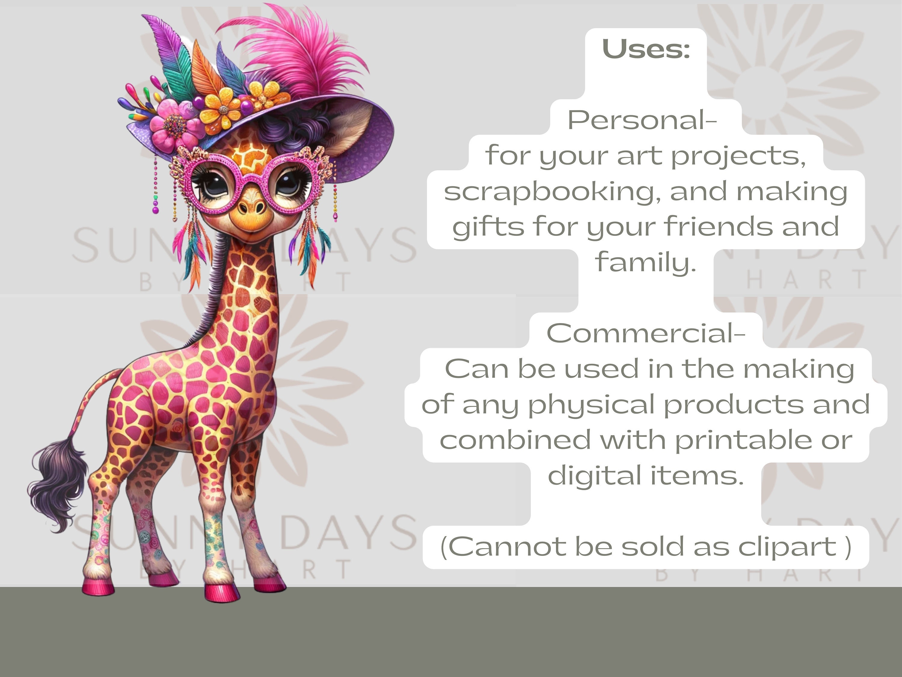 Giraffes Clip Art Collection: Playful Designs for Crafts, POD, and DIY ...