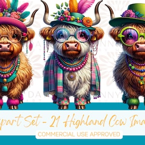 Highland Cow Clip Art Collection: Playful Designs for Crafts, POD, and ...