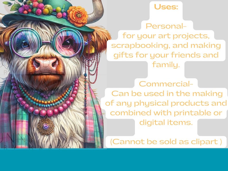 Highland Cow Clip Art Collection: Playful Designs for Crafts, POD, and ...