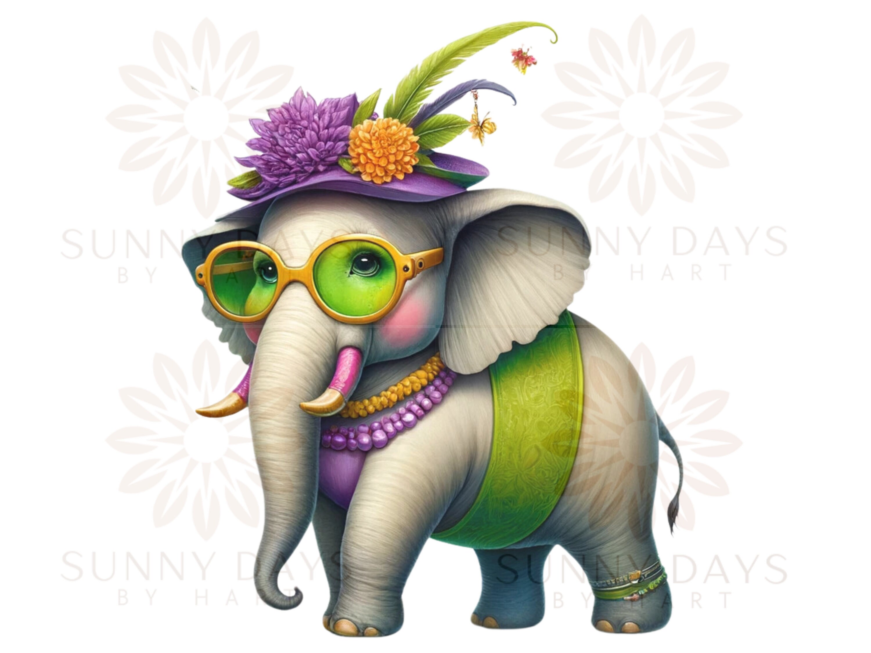 Elephant Clip Art Collection: Playful Designs for Crafts, POD, and DIY ...