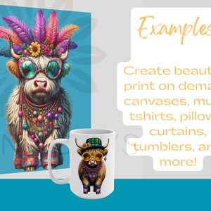 Highland Cow Clip Art Collection: Playful Designs for Crafts, POD, and ...