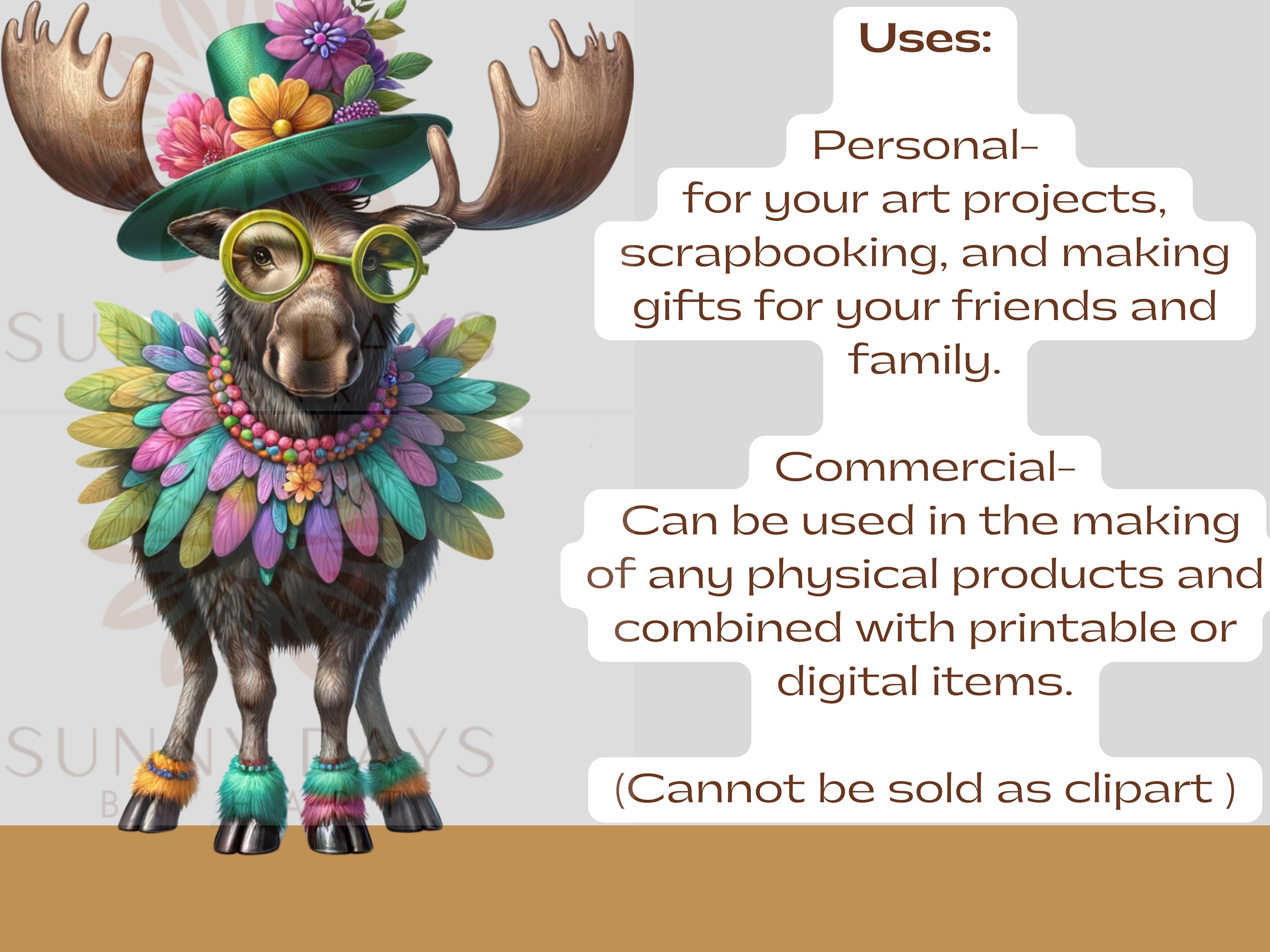 Moose Clip Art Collection: Playful Designs for Crafts, POD, and DIY ...