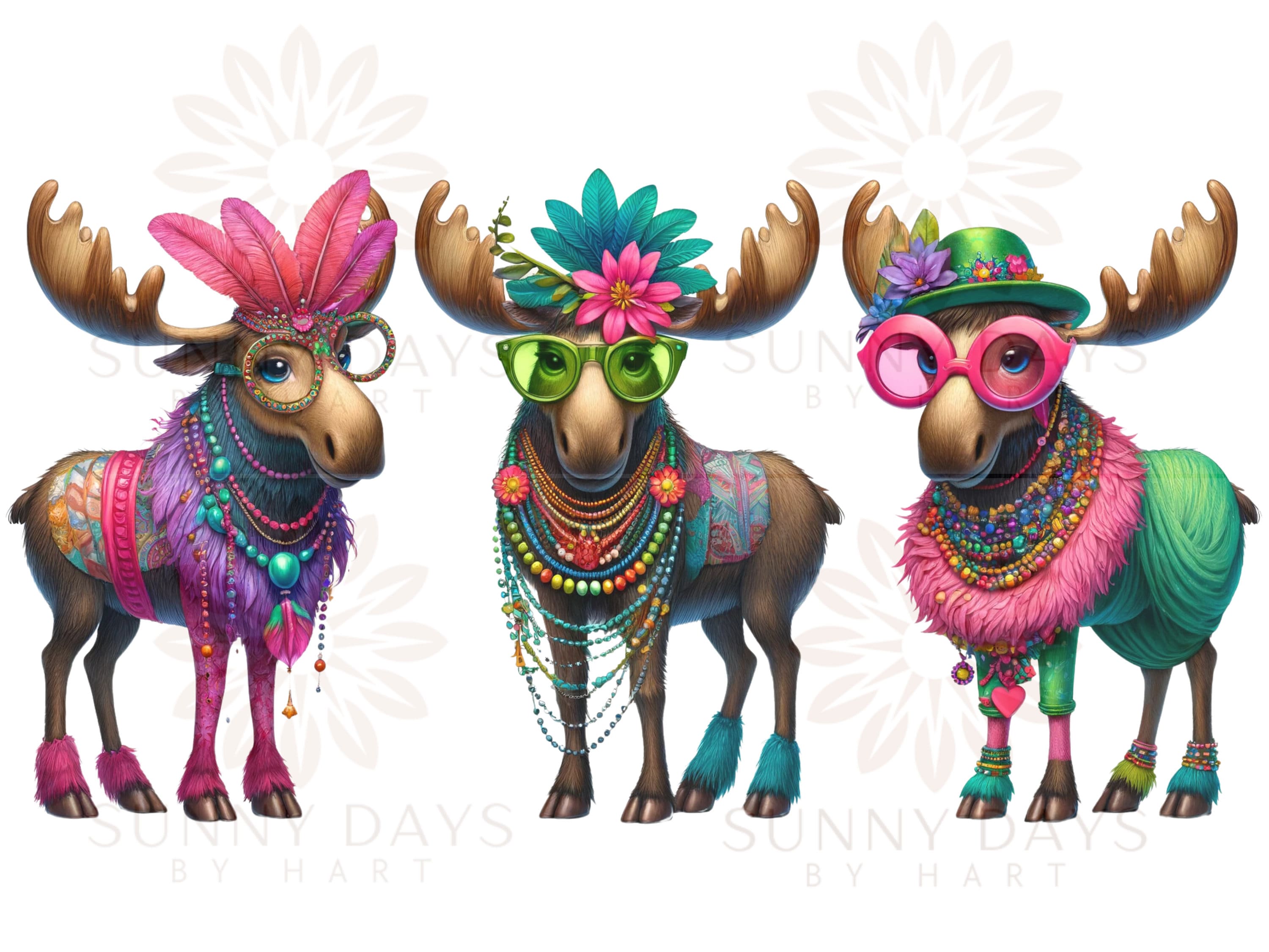 Moose Clip Art Collection: Playful Designs for Crafts, POD, and DIY ...