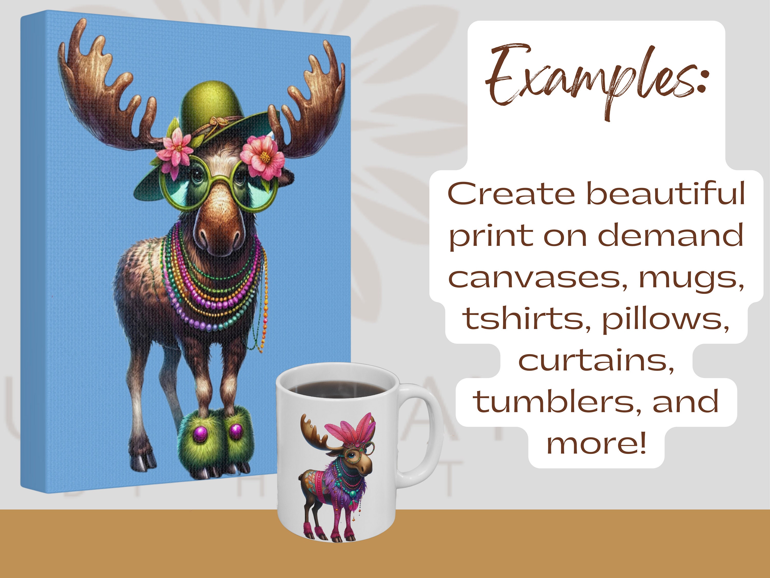 Moose Clip Art Collection: Playful Designs for Crafts, POD, and DIY ...