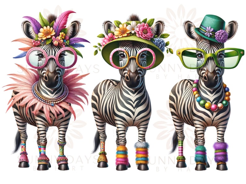 Zebra Clip Art Collection: Playful Designs for Crafts, POD, and DIY ...