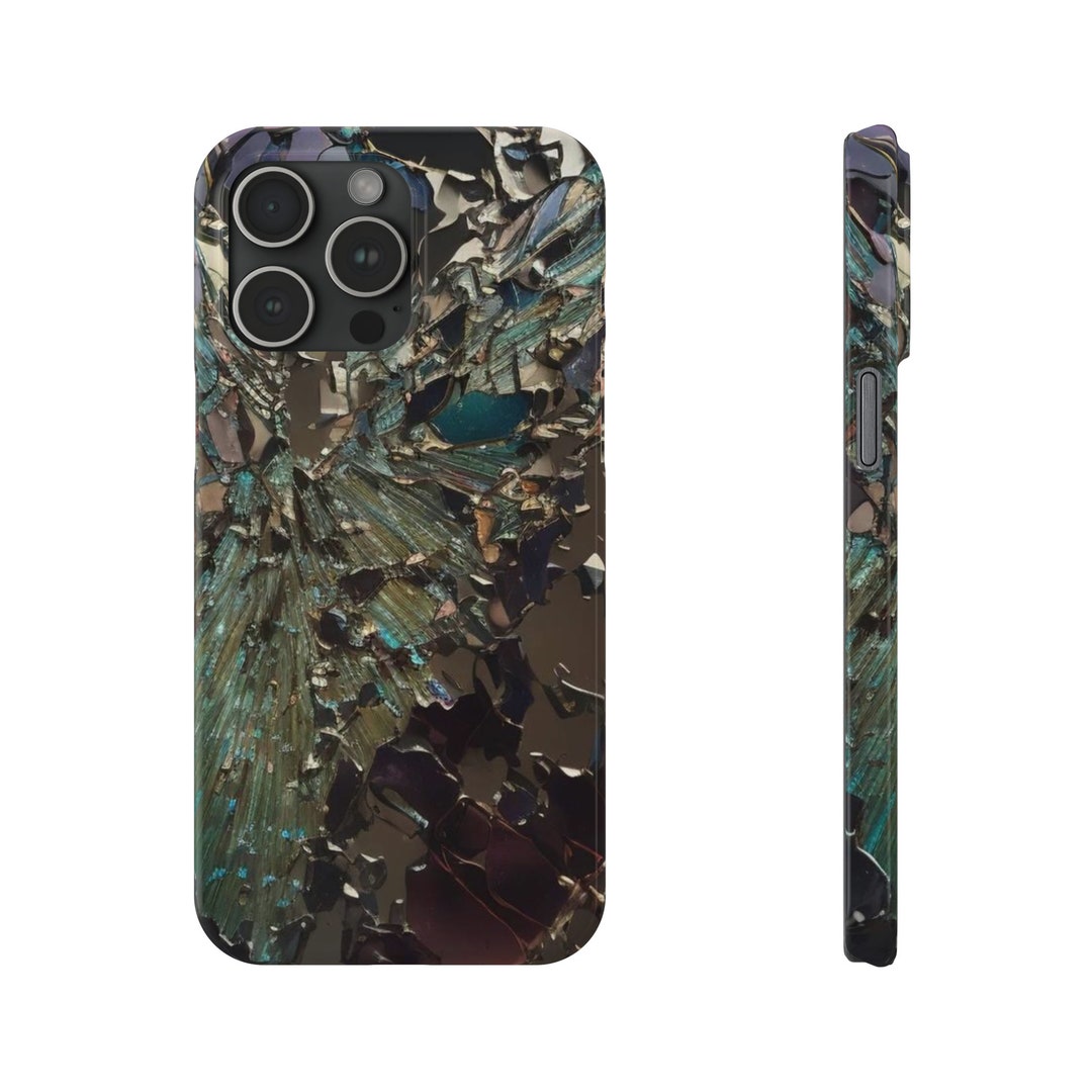 IPhone 15 Case: Shattered Broken Glass Slim iPhone Case, iPhone 15, 14 ...