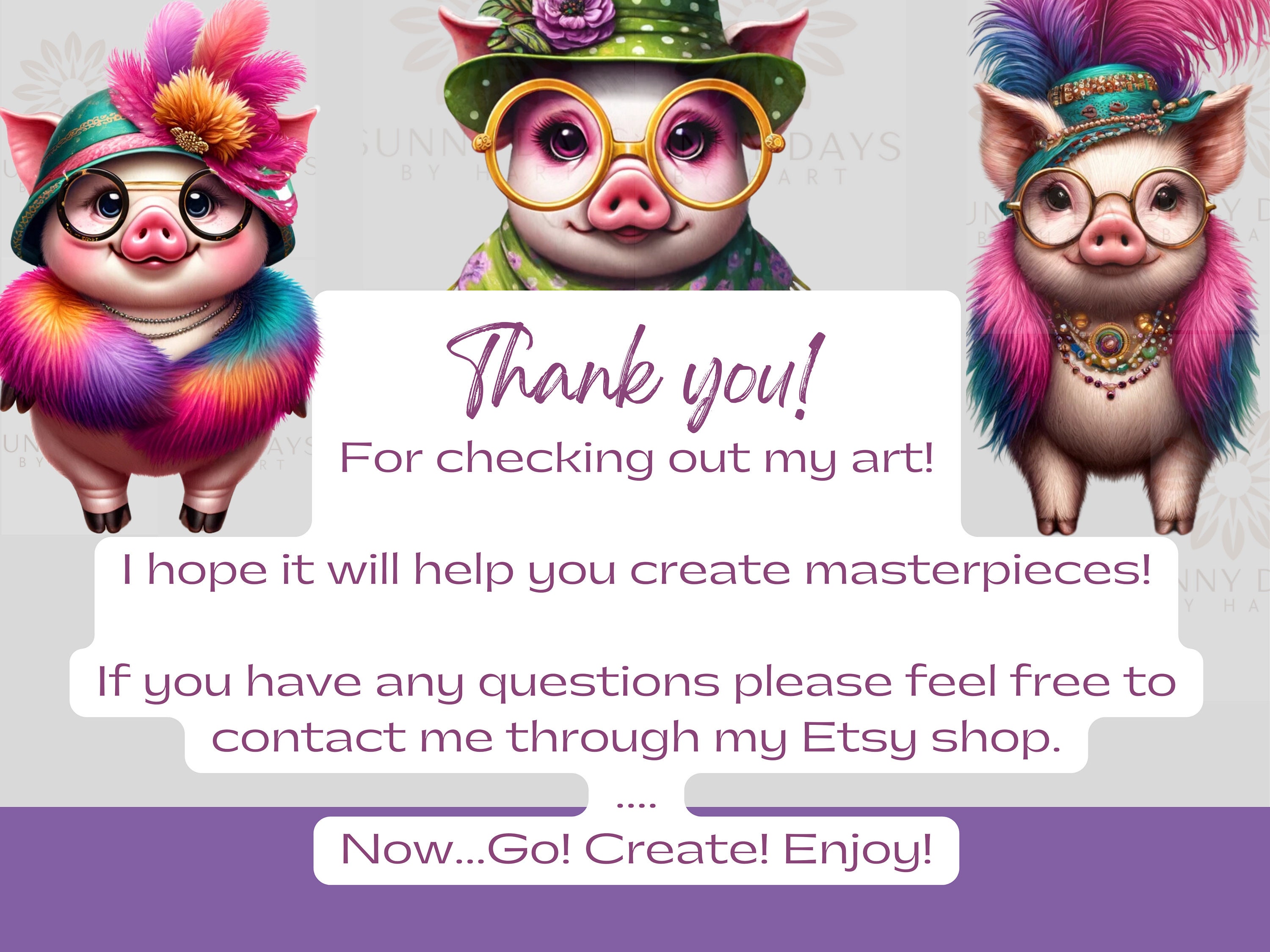 Pigs Clip Art Collection: Playful Designs for Crafts, POD, and DIY ...