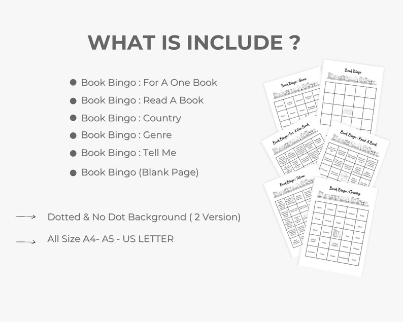 Printable Book Bingo Bundle, Printable Journal Page, Reading Bingo ...