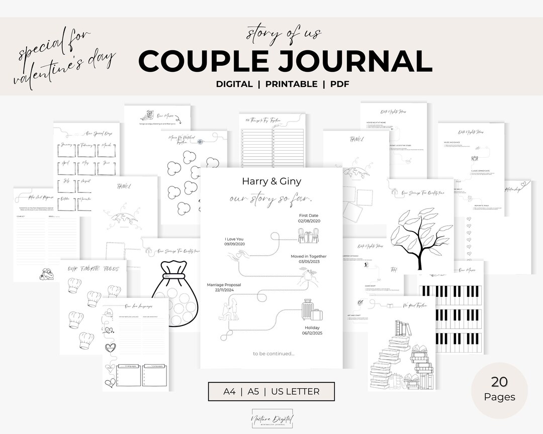 Couple Journal Love Story, Couple Goals, Couple Planner, Valentines Day ...