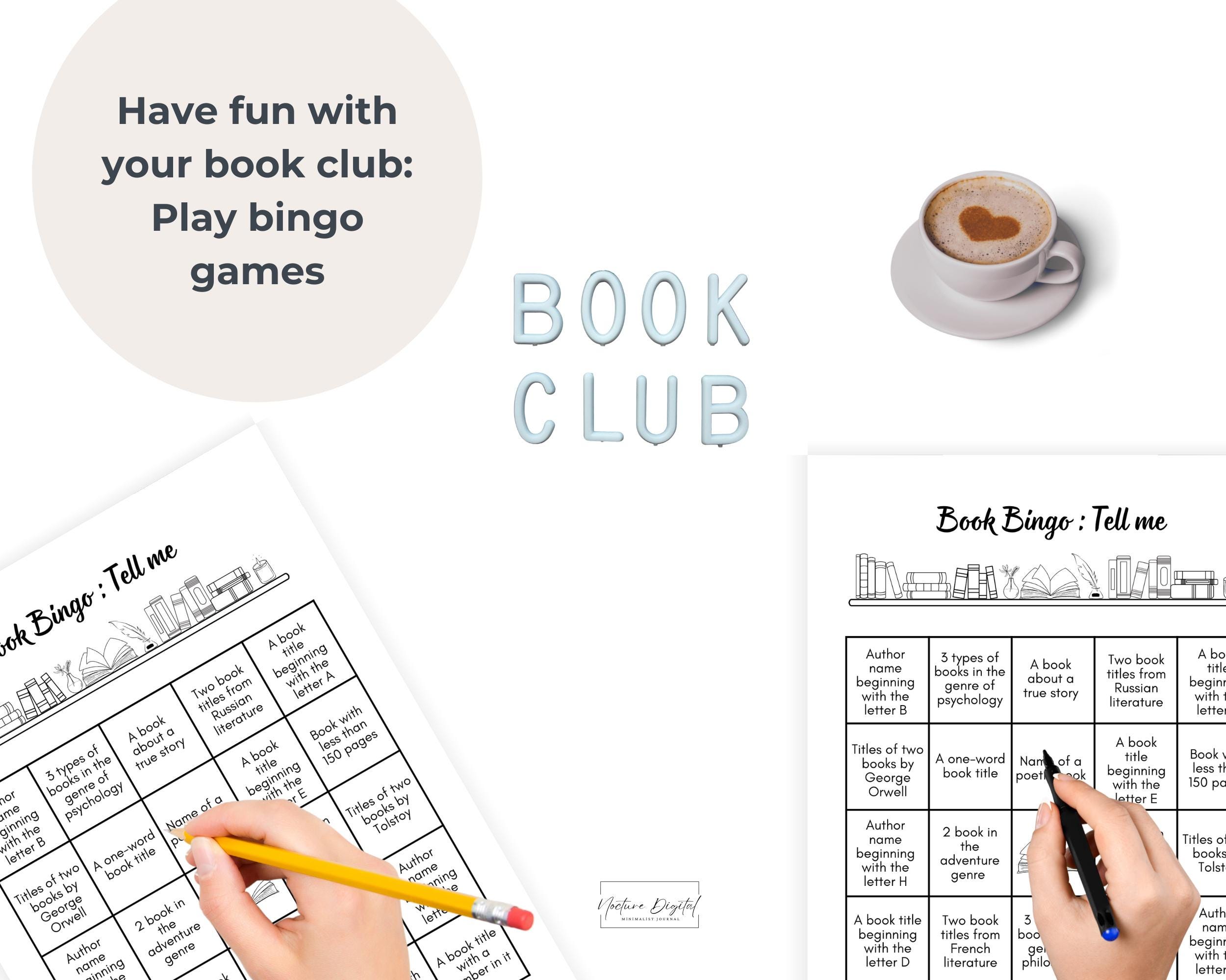 Printable Book Bingo Bundle, Printable Journal Page, Reading Bingo ...