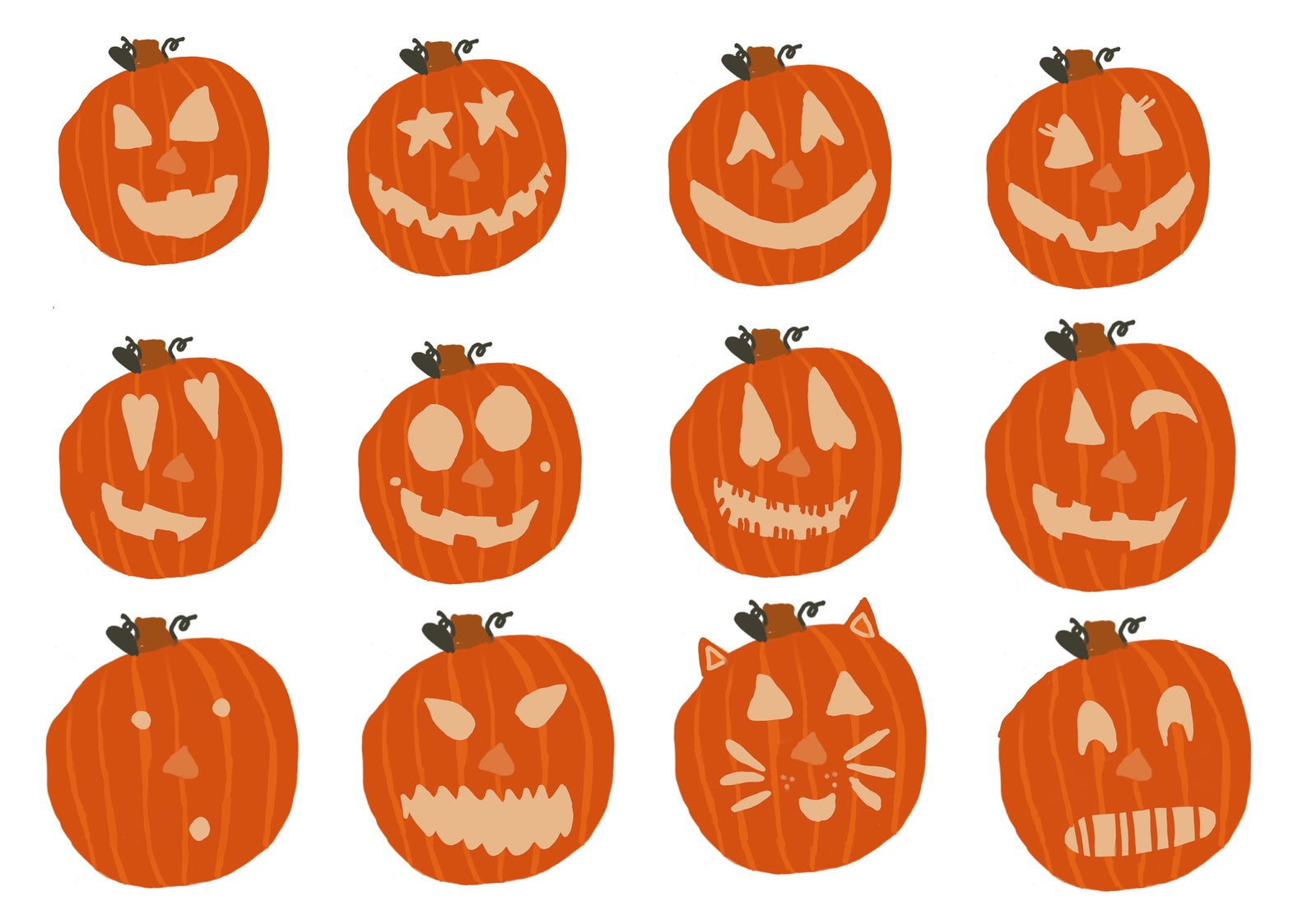 Pumpkin Heads Printable - Etsy