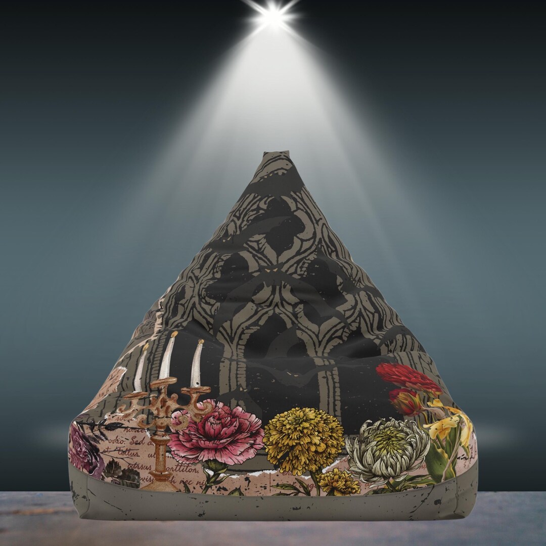 Dark Academia Gothic Window Bean Bag ,vintage Flowers and Candlelight ...