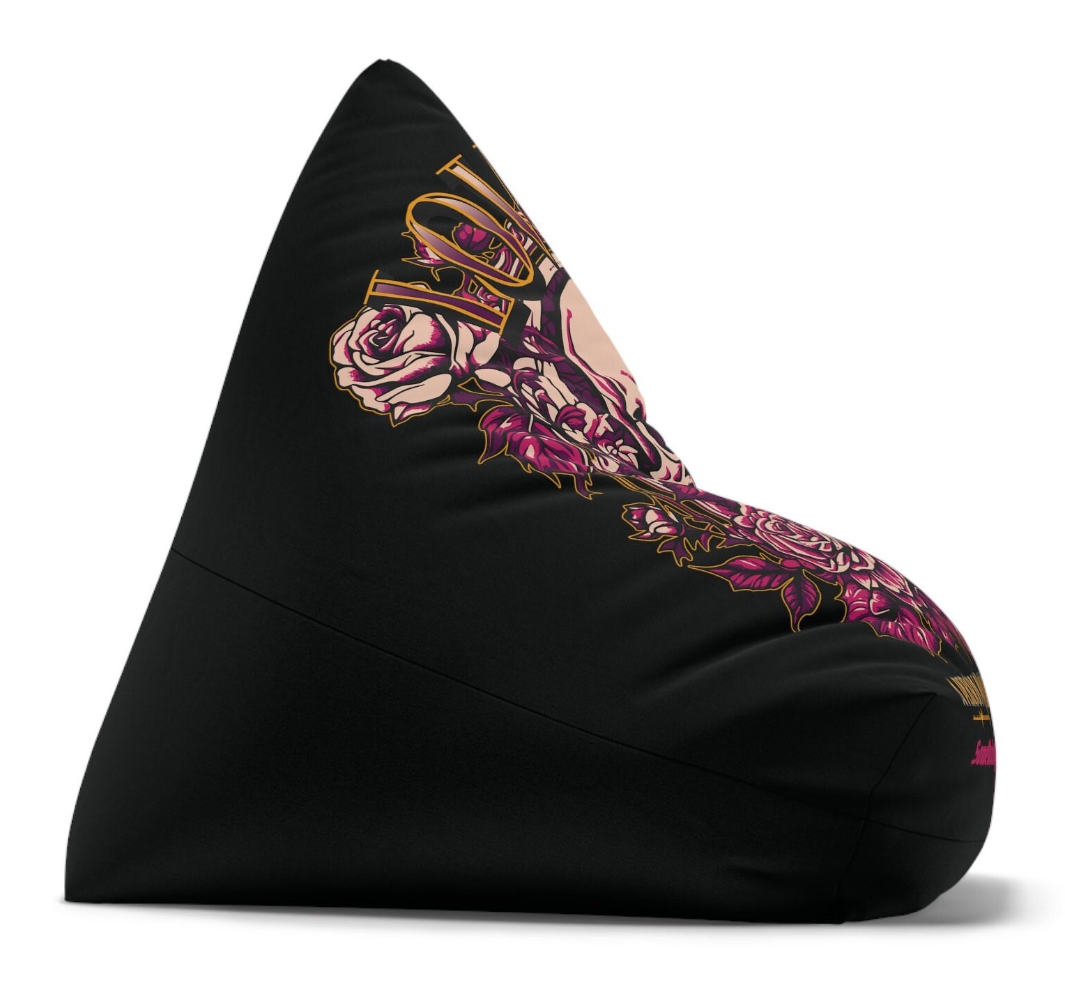 Gothic Bean Bag Chair Cover, Romantic Skull Roses Chair Cover, Romantic ...